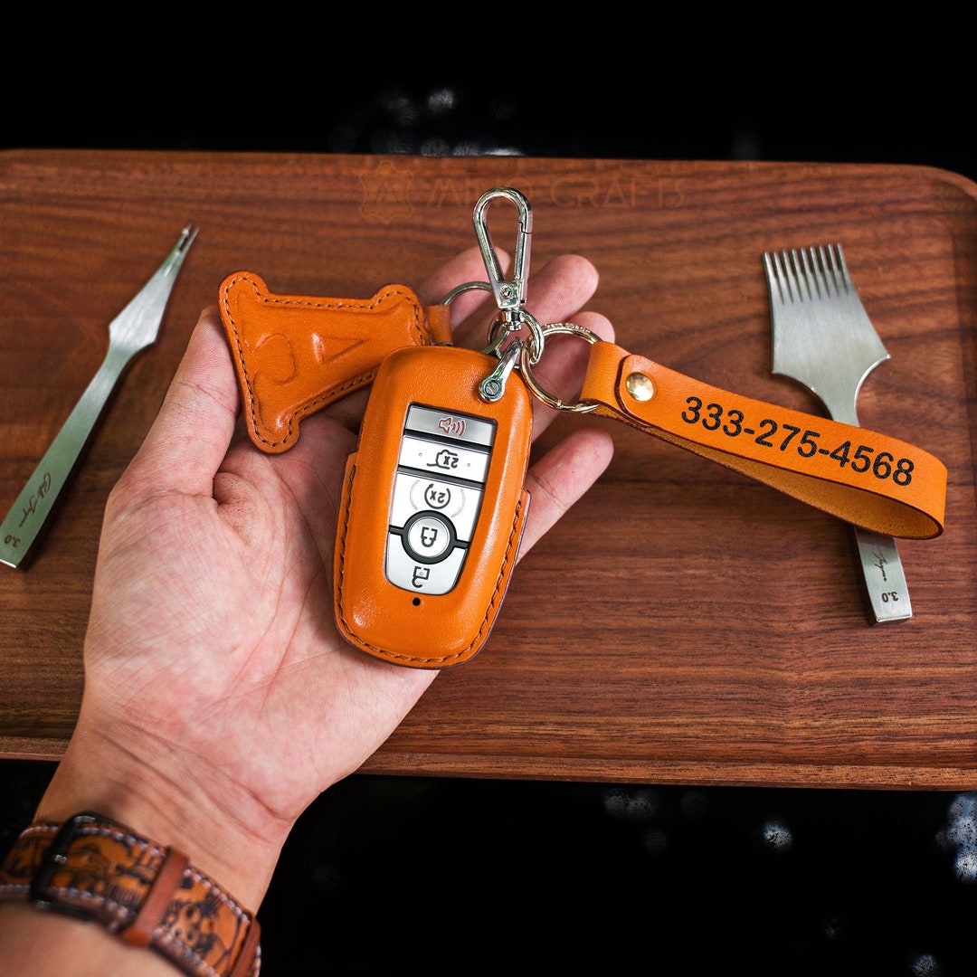 Leather Key Case for Bronco Explorer Mustang Fusion Escape F150 F250 ...