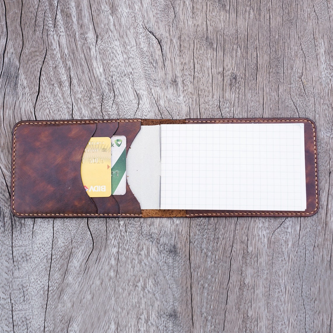 Leather Pocket 3x5 Memo Book Cover Note Pad Holder - Etsy