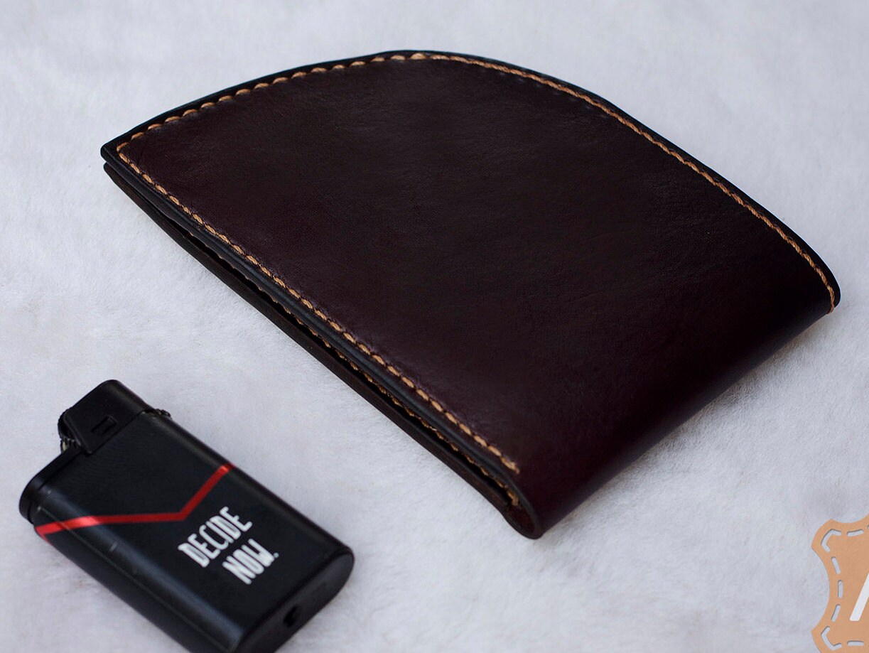 Front Pocket Wallet for Men Hand Sewing Real Leather Mens - Etsy