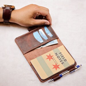 Personalize Field Notes Cover With Card Holder, Hand Sewing Leather ...
