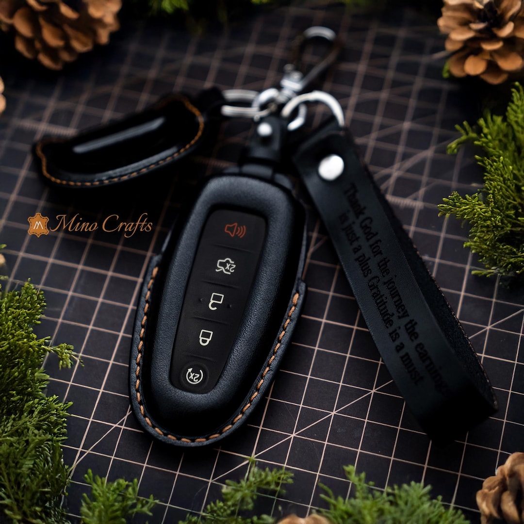 Leather Key Fob Cover for Lincoln Edge Escape Explorer Focus Flex ...