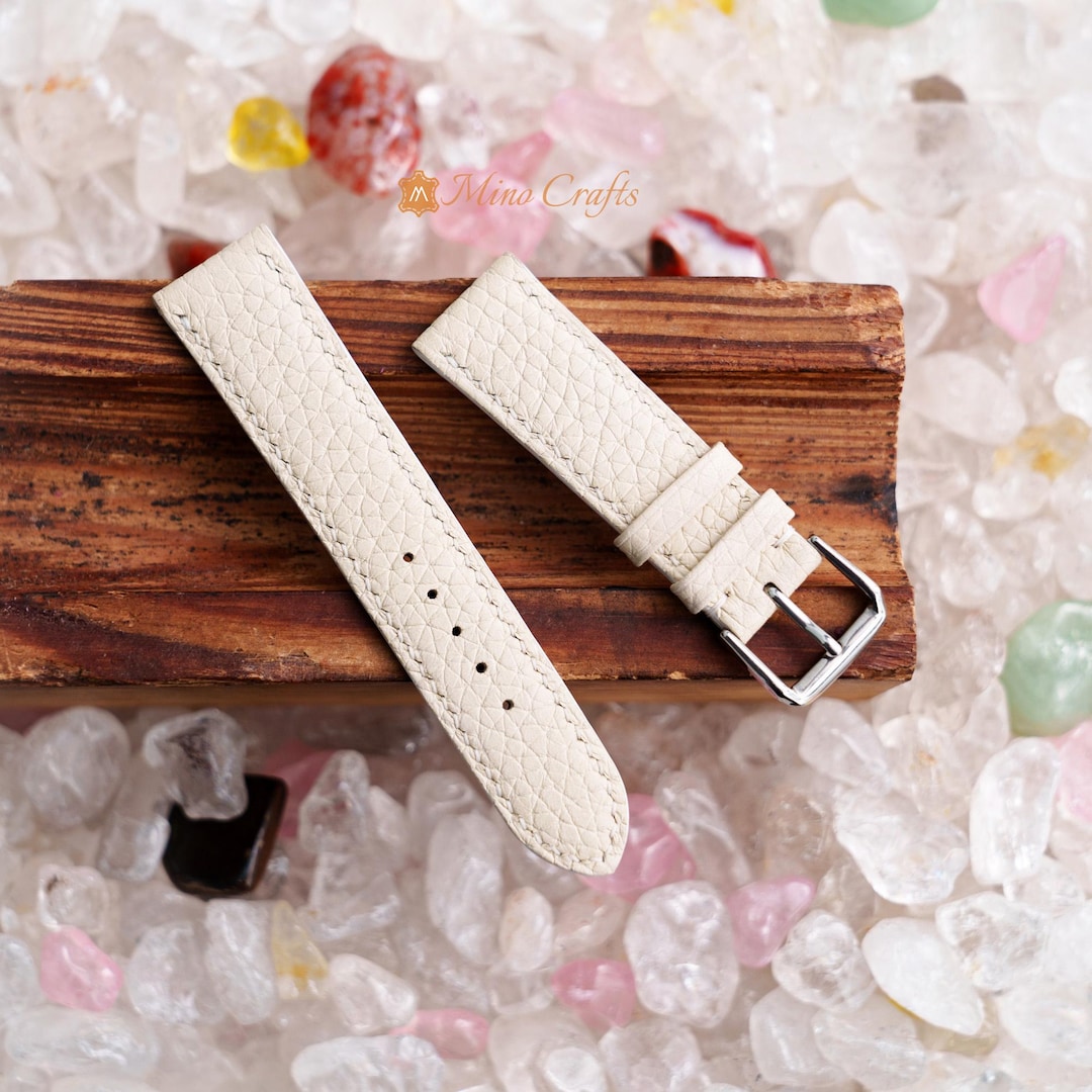 White Leather Watch Band Leather Watch Strap 8mm 10mm 12mm 14mm Watch ...