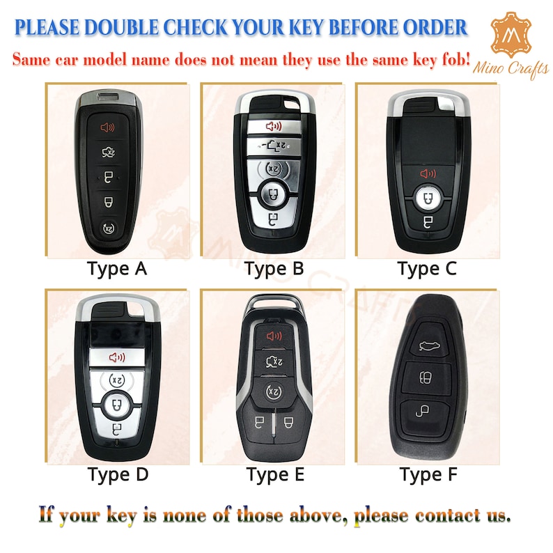 Leather Key Fob Cover for Lincoln Edge Escape Explorer Focus Flex ...