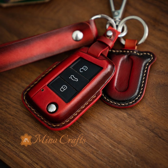 Key Fob Cover Leather Key Case Key Protector for VW Atlas Jetta Golf Polo Tiguan Keyless Entry Etsy