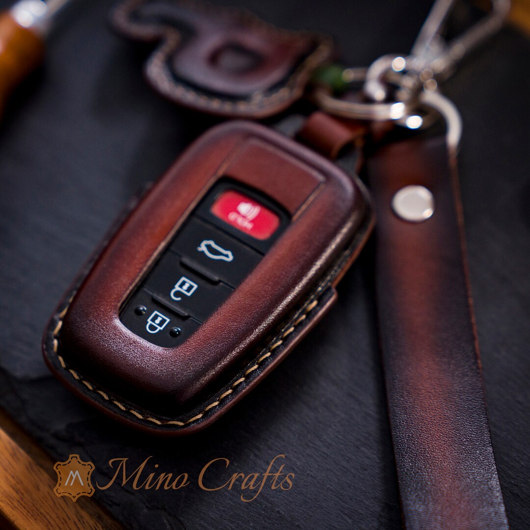 Leather Key Cover for 2020 2021 RAV4 Camry Corolla Avalon C-HR Prius ...