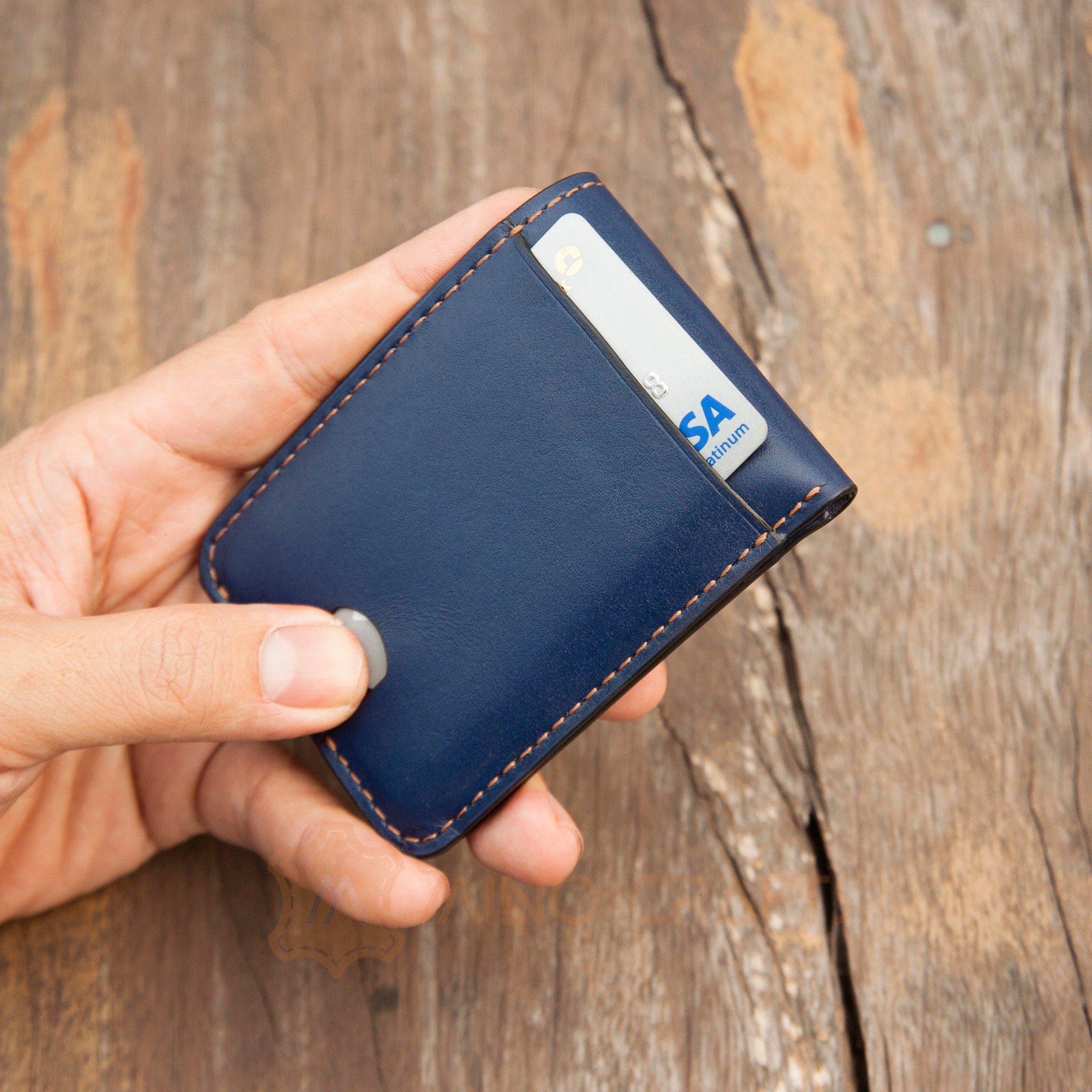 Slim Leather Wallet for Men Front Pocket Wallet Leather Wallet - Etsy