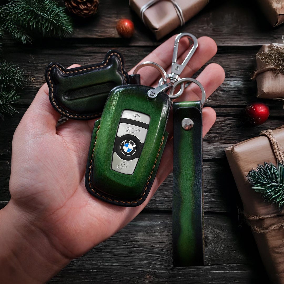 Leather Key Fob Cover Fits for BIMMER 1 2 3 5 6 7 Series X3 X4 M2 M3 M4 ...