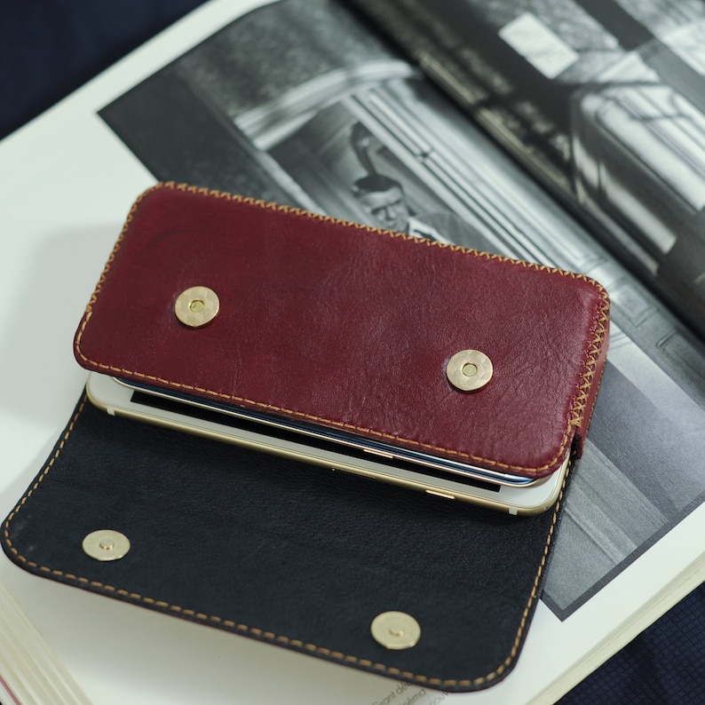 Dual Phone Case Handmade Burgundy Leather Two Samsung Cover - Etsy