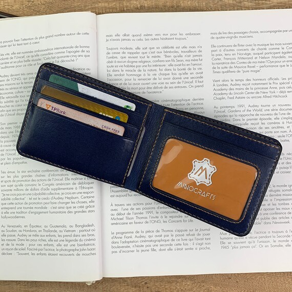 Handmade Bifold Wallet Blue Leather Wallet Classic Wallet | Etsy