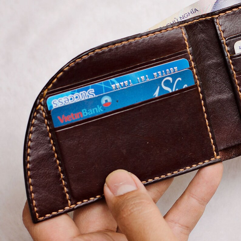 Front Pocket Wallet for Men Hand Sewing Real Leather Mens - Etsy