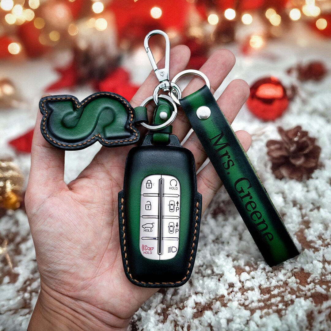 Leather Key Fob Cover Suit for G70 GV70 G80 GV80 Christmas Gift New ...