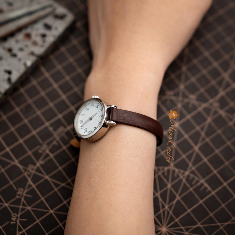 Ladies Leather Watch Band, Brown Watch Strap for Women, Leather Watch ...