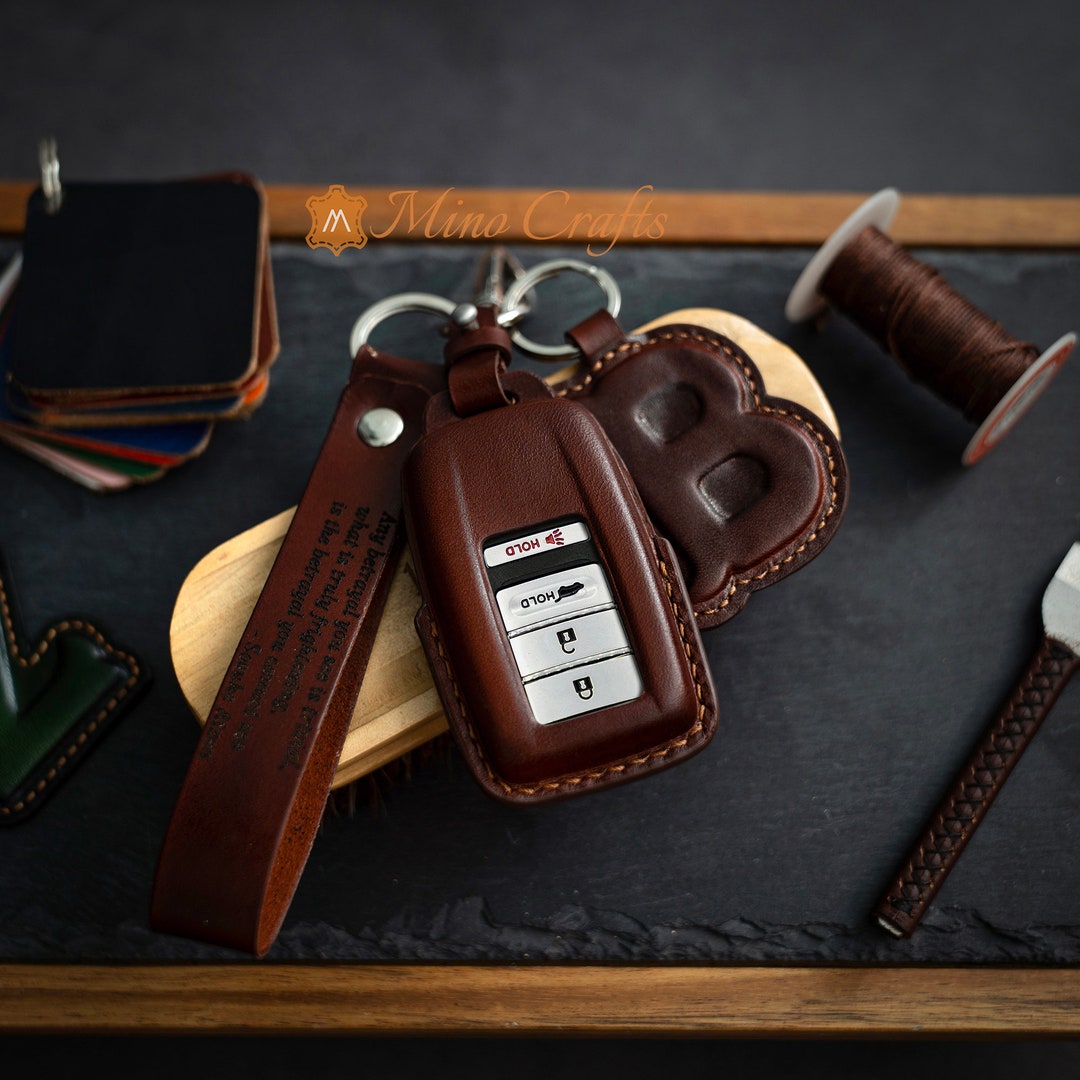 Minocrafts for Acura Key Fob Cover Leather Key Cover for Acura Rlx Ilx ...