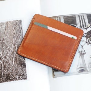 Minimal Card Holder, Hand Stitched Leather Business Card Case, Hand ...