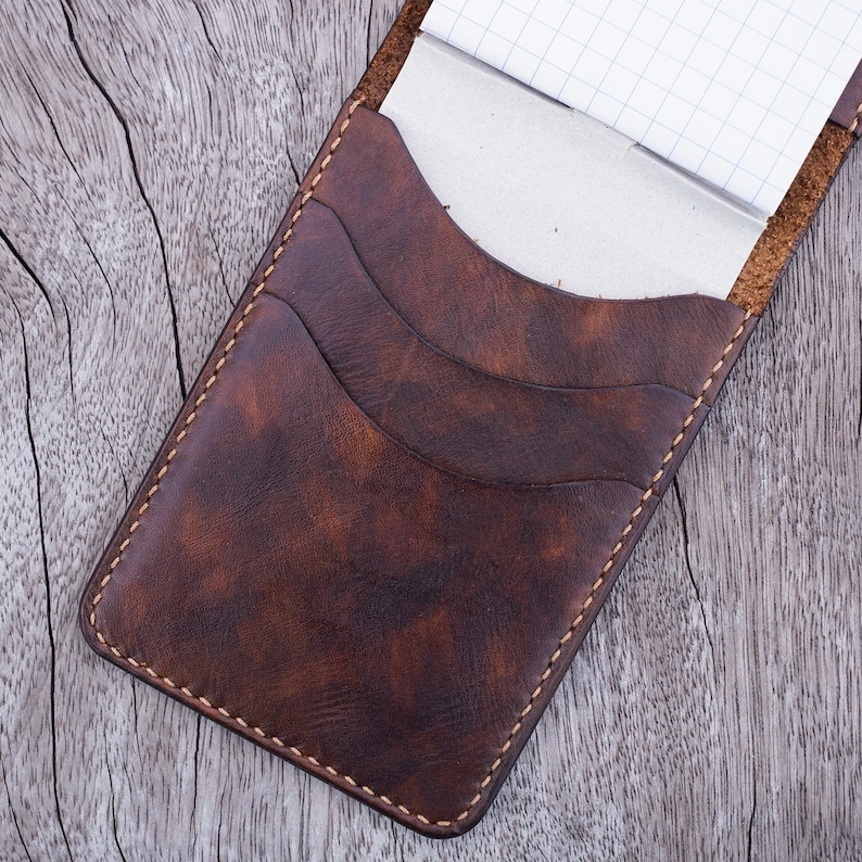 Leather Pocket 3x5 Memo Book Cover Note Pad Holder - Etsy