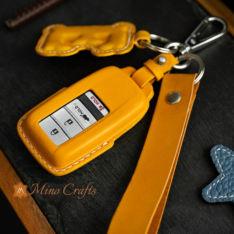 Minocrafts for Acura Key Fob Cover Leather Key Cover for Acura Rlx Ilx ...