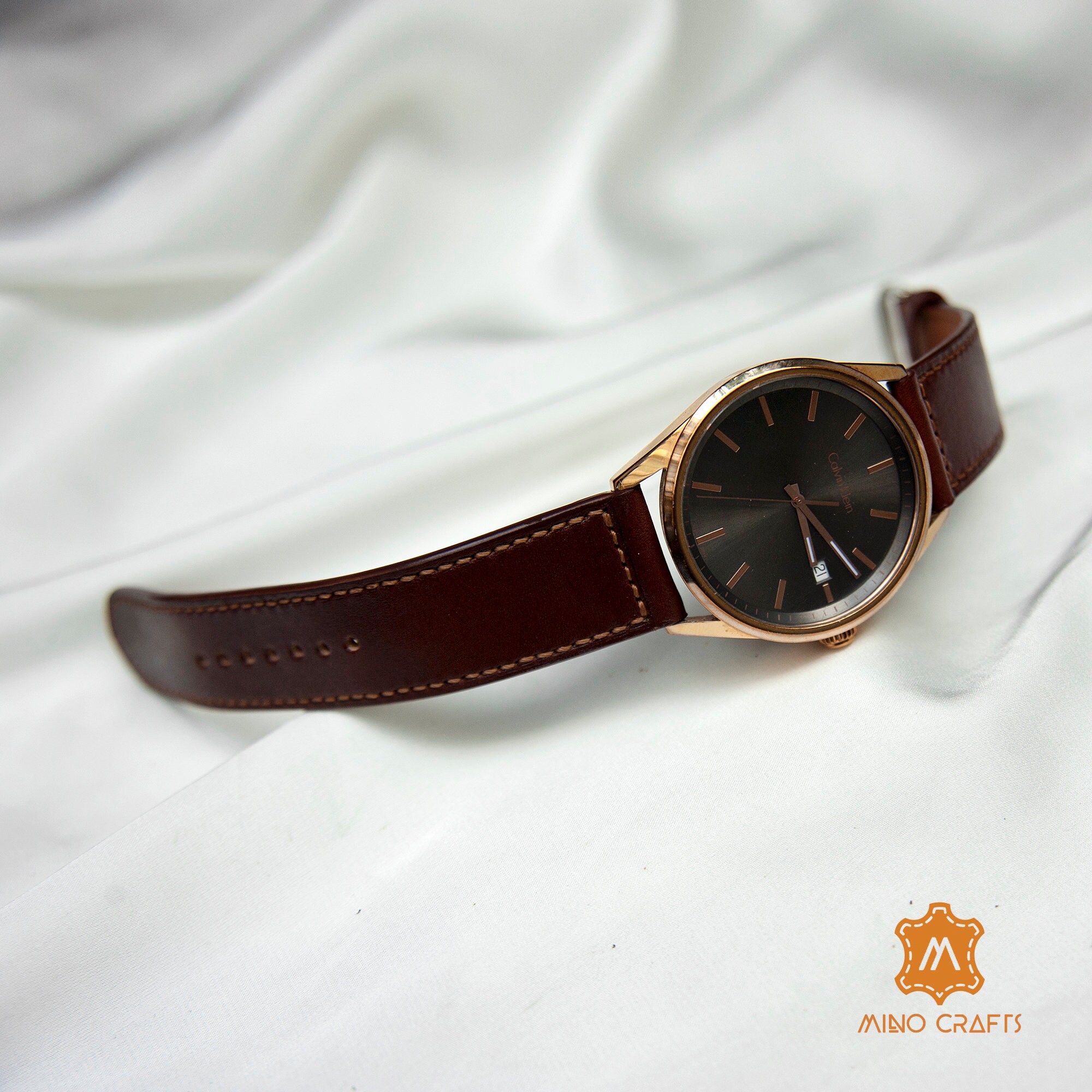 18mm 19mm 20mm 21mm 22mm 24mm Men's Leather Watch Strap, Brown Leather ...