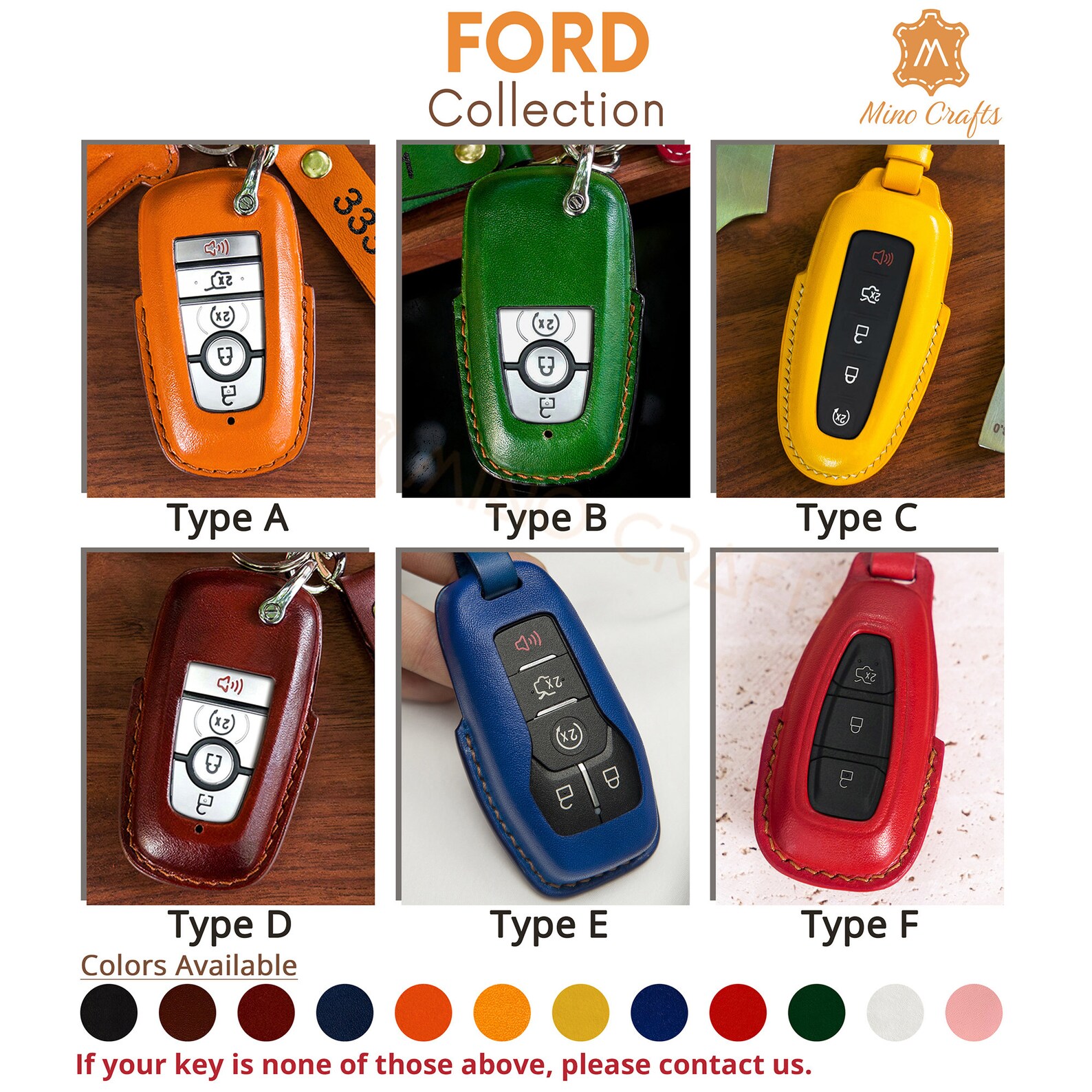 Leather Key Fob Cover Compatible With Ford Bronco Mustang F150 - Etsy