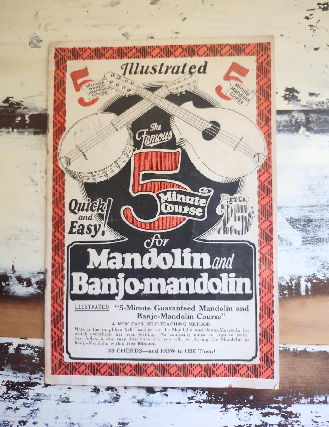 Vintage Illustrated 5 Minute Course for Mandolin and Banjo-mandolin ...