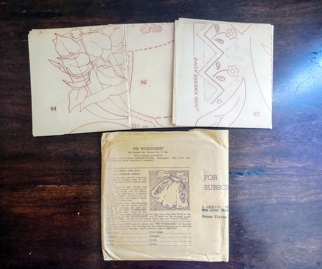 Vintage the Workbasket Pattern Embroidery Wood Sewing Craft 3 Full ...