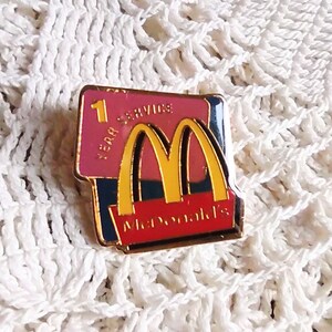Vintage Mcdonald's Restaurant Pushback Gold Tone Enamel Pins 1 Year of ...