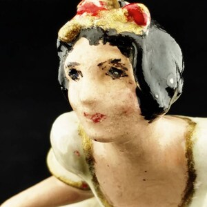 Vintage Chalkware Figurine Victorian Curtsy Lady With Ballgown Circa ...