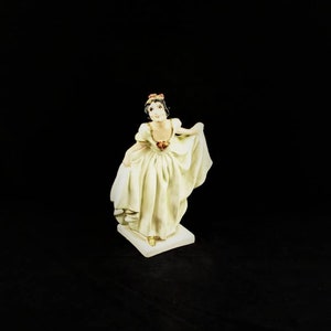 Vintage Chalkware Figurine Victorian Curtsy Lady With Ballgown Circa ...