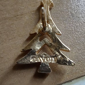 Vintage Avon Christmas Tree Holiday Pin Brooch Clear Rhinestone Star ...