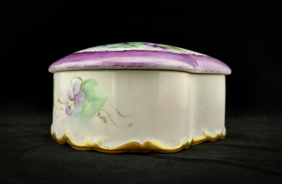 Valentine's Day Love Keepsake Hand Painted Signed Violet Flower ...