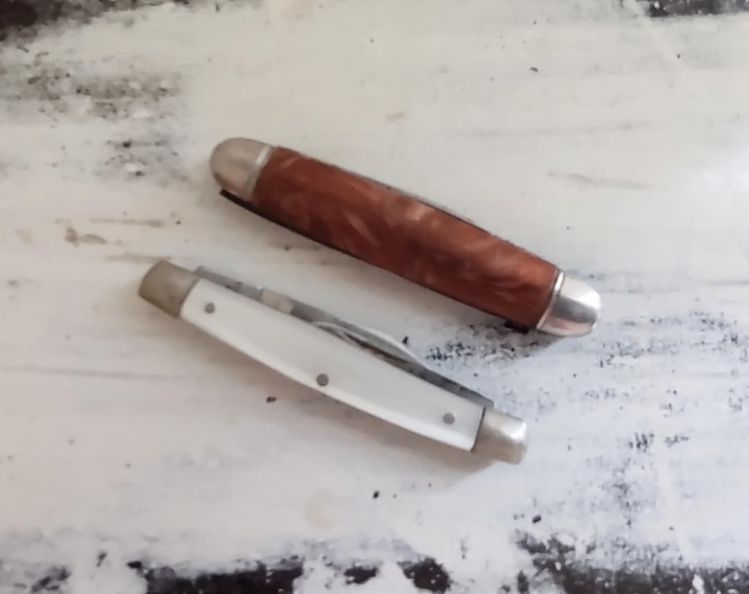 Vintage Celluloid 2 Blade Folding Pocket Knife Knives Atco Japan Pearl ...