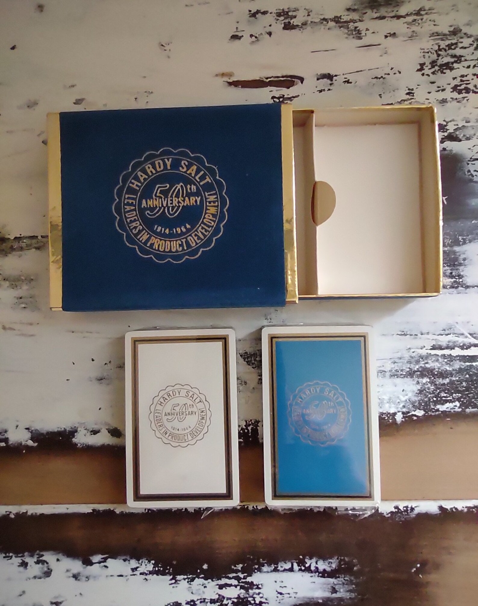 Vintage Advertising Hardy Salt Company 50th Anniversary Two (2) Decks ...