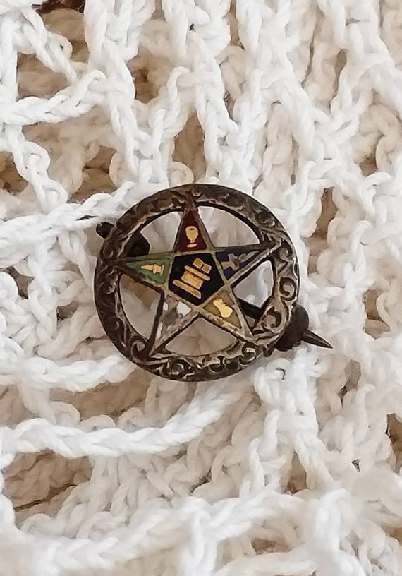 Vintage Enamel Star Silver Tone Tiny Pin Brooch Order of | Etsy