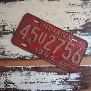 Vintage Indiana 1964 License Plate 45U2756 Rat Rod Hot Rod Man Cave ...