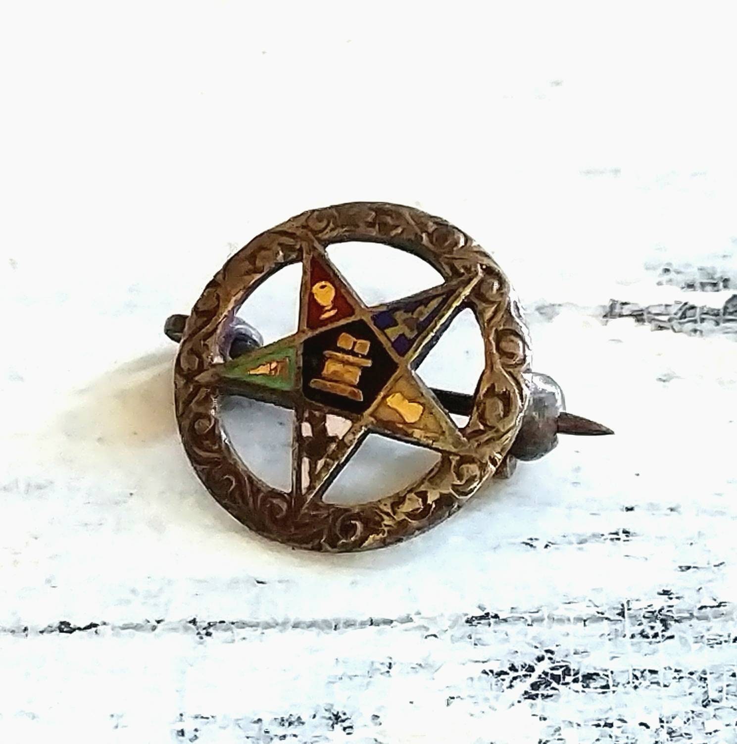 Vintage Enamel Star Silver Tone Tiny Pin Brooch Order of - Etsy