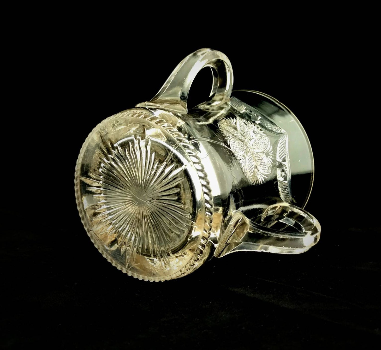 Antique Three Handled Loving Cup Style Flowers and Swag Spooner by ...