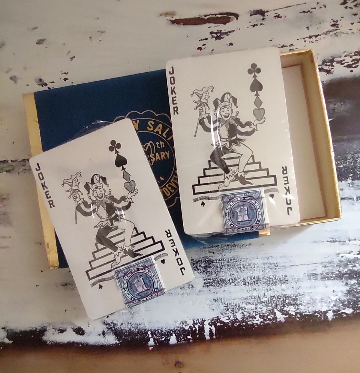Vintage Advertising Hardy Salt Company 50th Anniversary Two (2) Decks ...