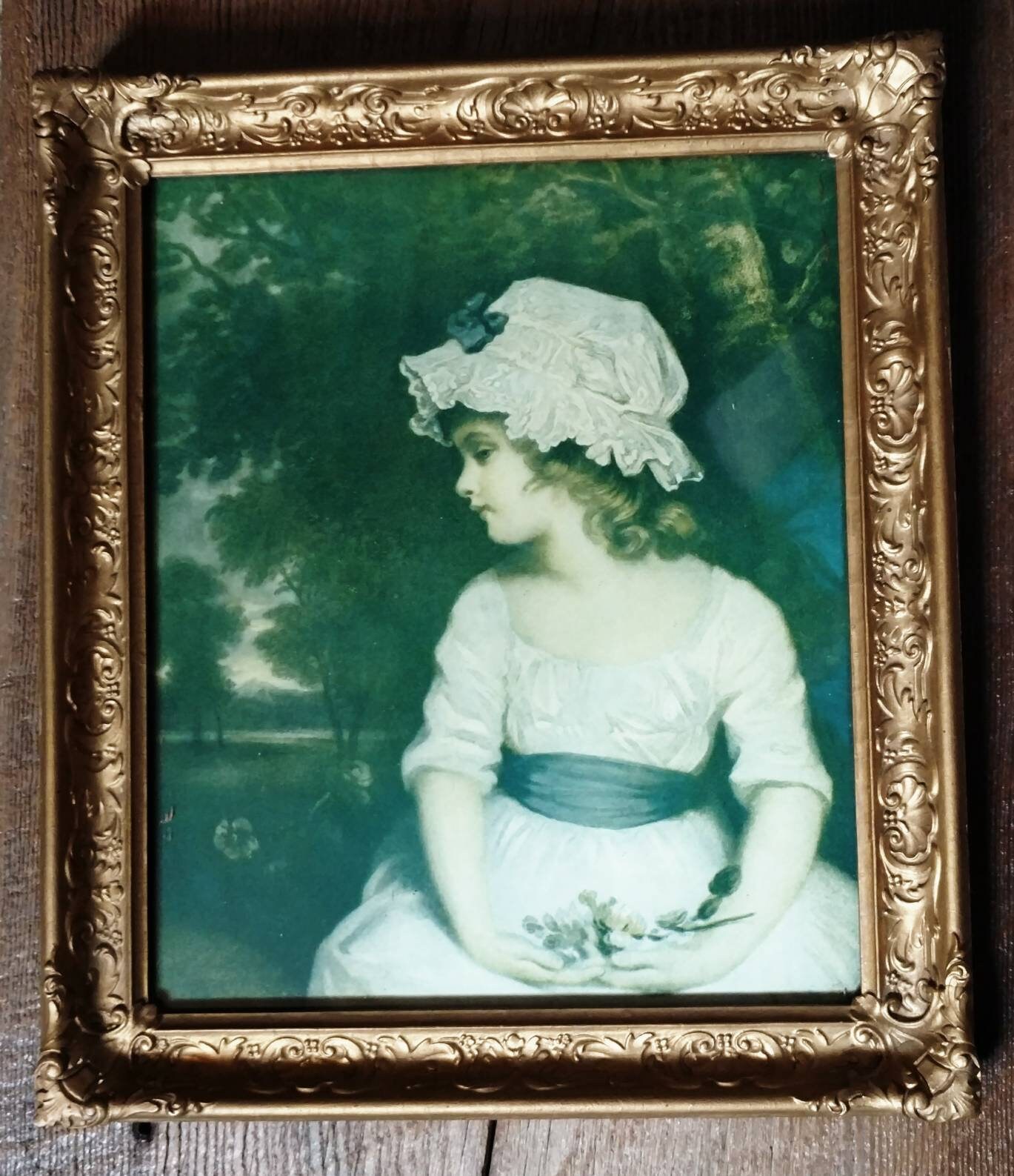 Antique Framed Victorian Era Photochrom Print Picture Portrait of ...