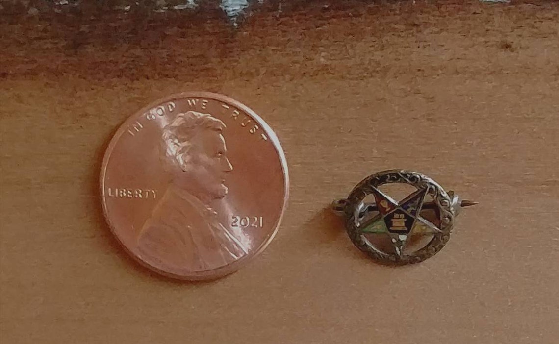 Vintage Enamel Star Silver Tone Tiny Pin Brooch Order of - Etsy