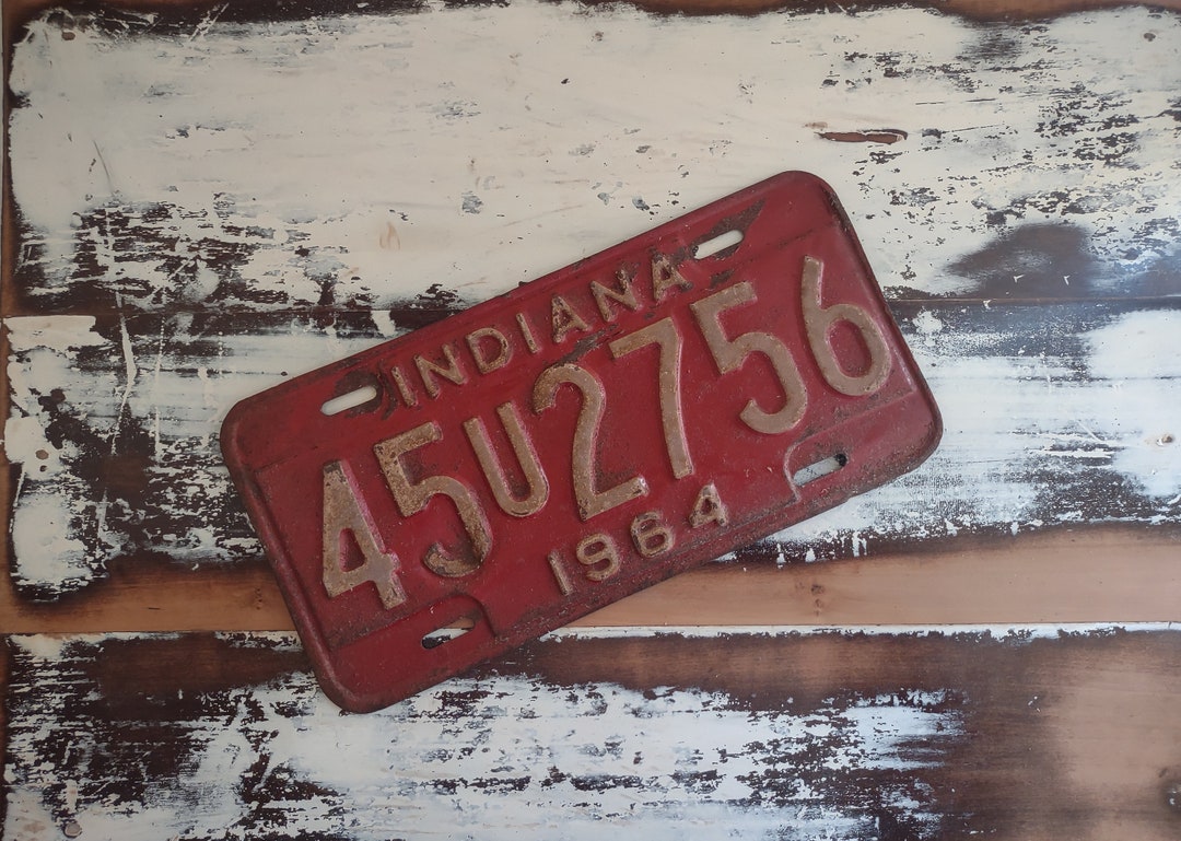 Vintage Indiana 1964 License Plate 45U2756 Rat Rod Hot Rod Man Cave ...