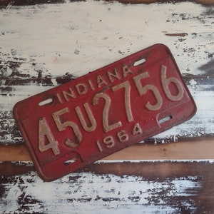 Vintage Indiana 1964 License Plate 45U2756 Rat Rod Hot Rod Man Cave ...