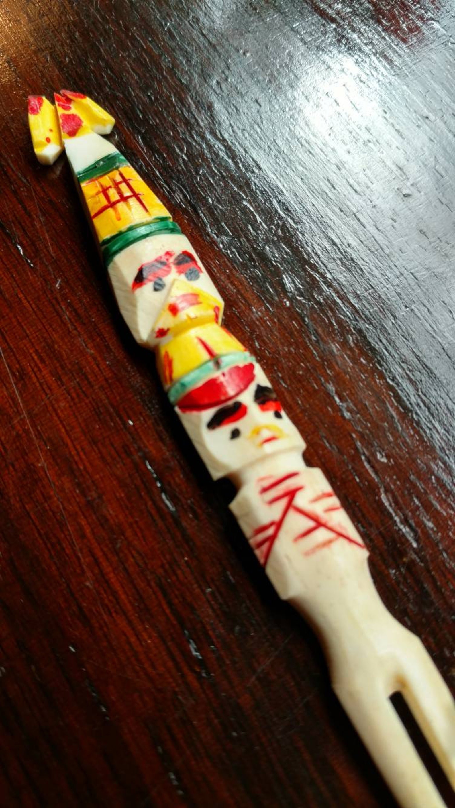 Antique Carved Bone Pickle Fork Oriental Theme - Etsy