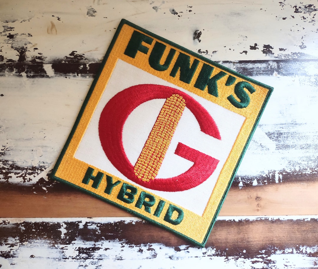 Vintage Funk's G Hybrid Seed Corn Embroidered Sew on Patch Large 6" X 6 ...