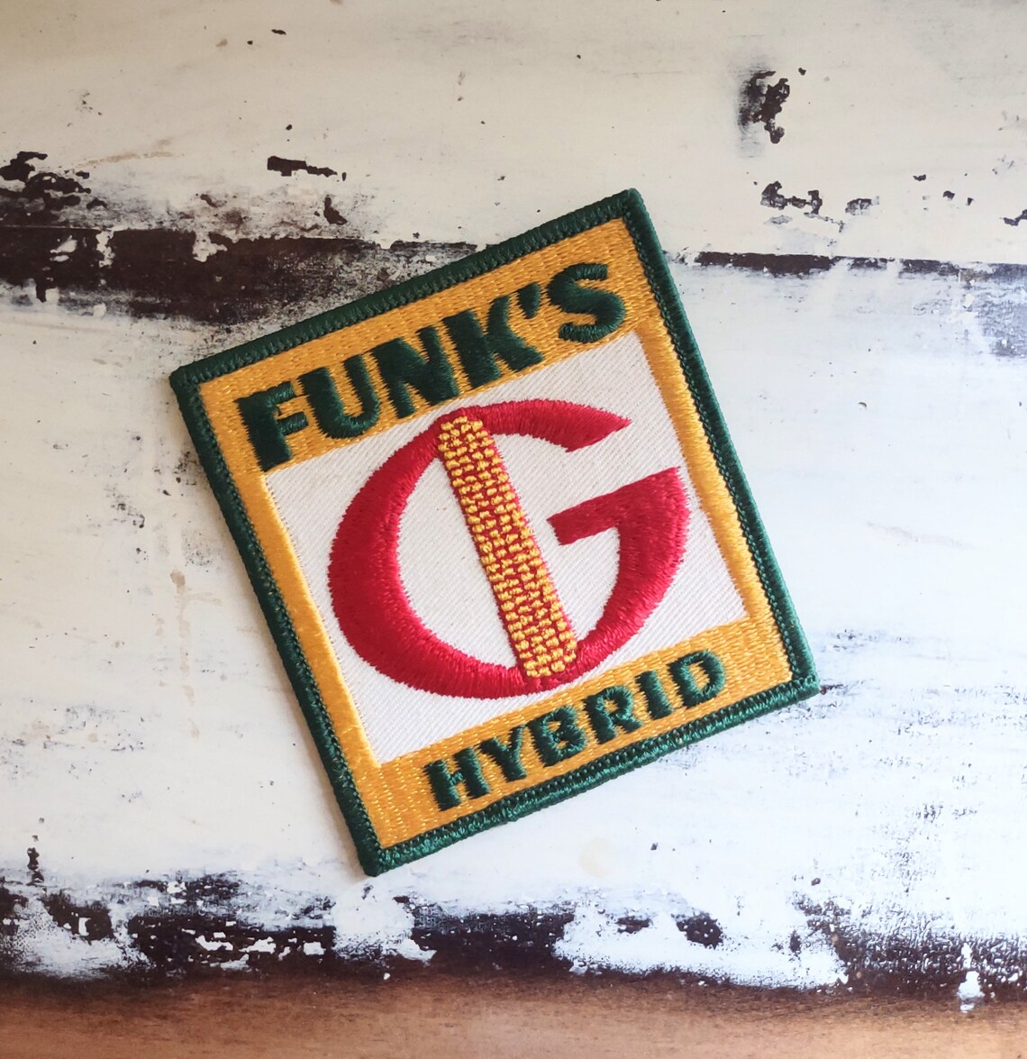 Vintage Funk's G Hybrid Seed Corn Embroidered Sew on Patch Small 3" X 3 ...