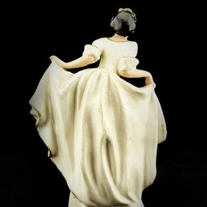 Vintage Chalkware Figurine Victorian Curtsy Lady With Ballgown Circa ...