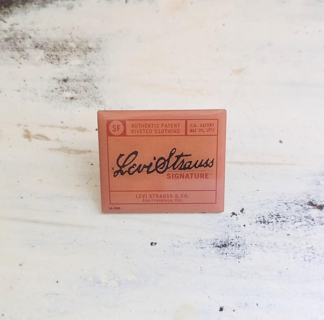 Vintage Levi Strauss Levi's Logo Lapel Pin Laminated Gold Tone Metal ...