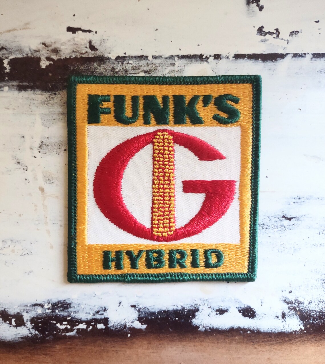 Vintage Funk's G Hybrid Seed Corn Embroidered Sew on Patch Small 3" X 3 ...