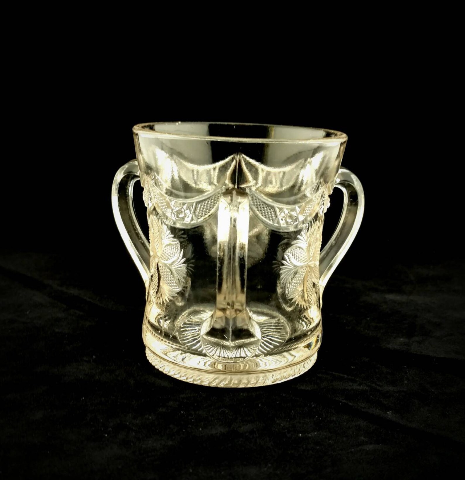 Antique Three Handled Loving Cup Style Flowers and Swag Spooner by ...