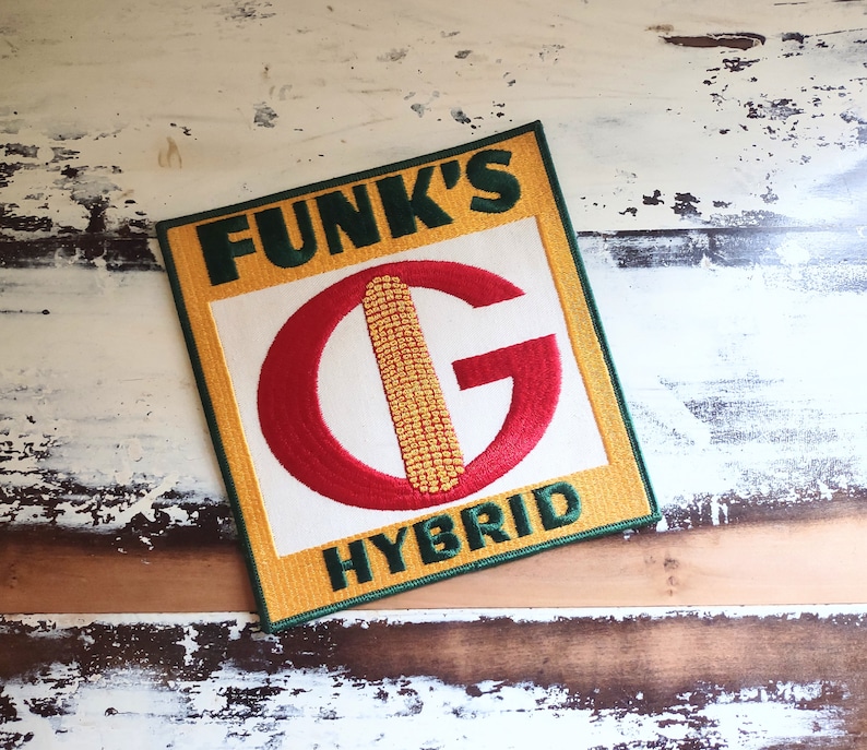 Vintage Funk's G Hybrid Seed Corn Embroidered Sew on Patch Large 6" X 6 ...