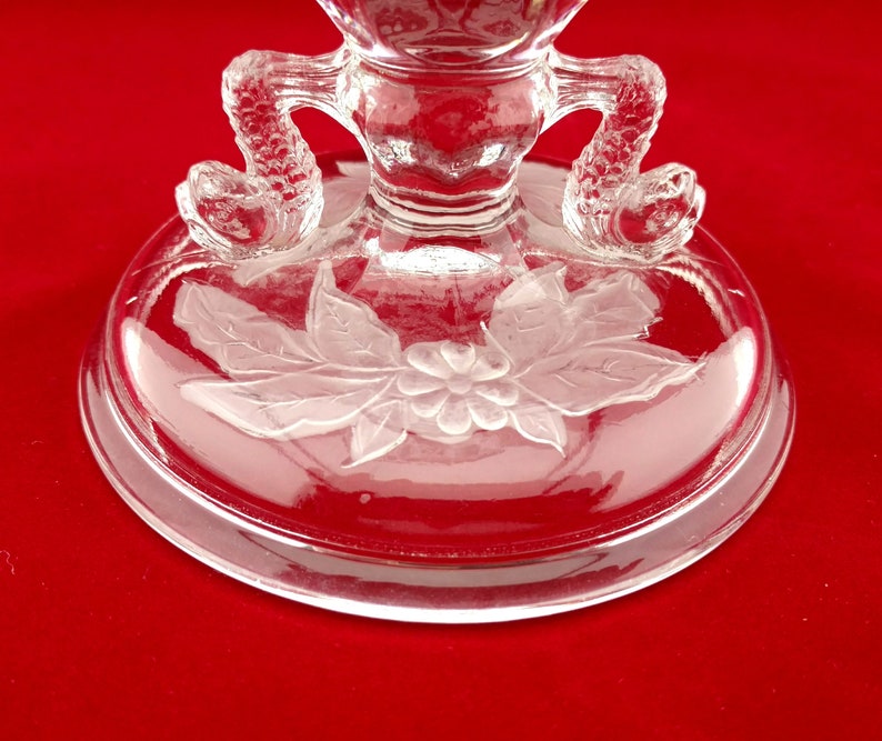 Vintage Fenton Crystal Clear Dolphin Candlestick Holders 1927-1937 Set ...
