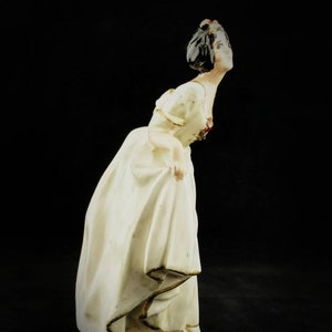 Vintage Chalkware Figurine Victorian Curtsy Lady With Ballgown Circa ...